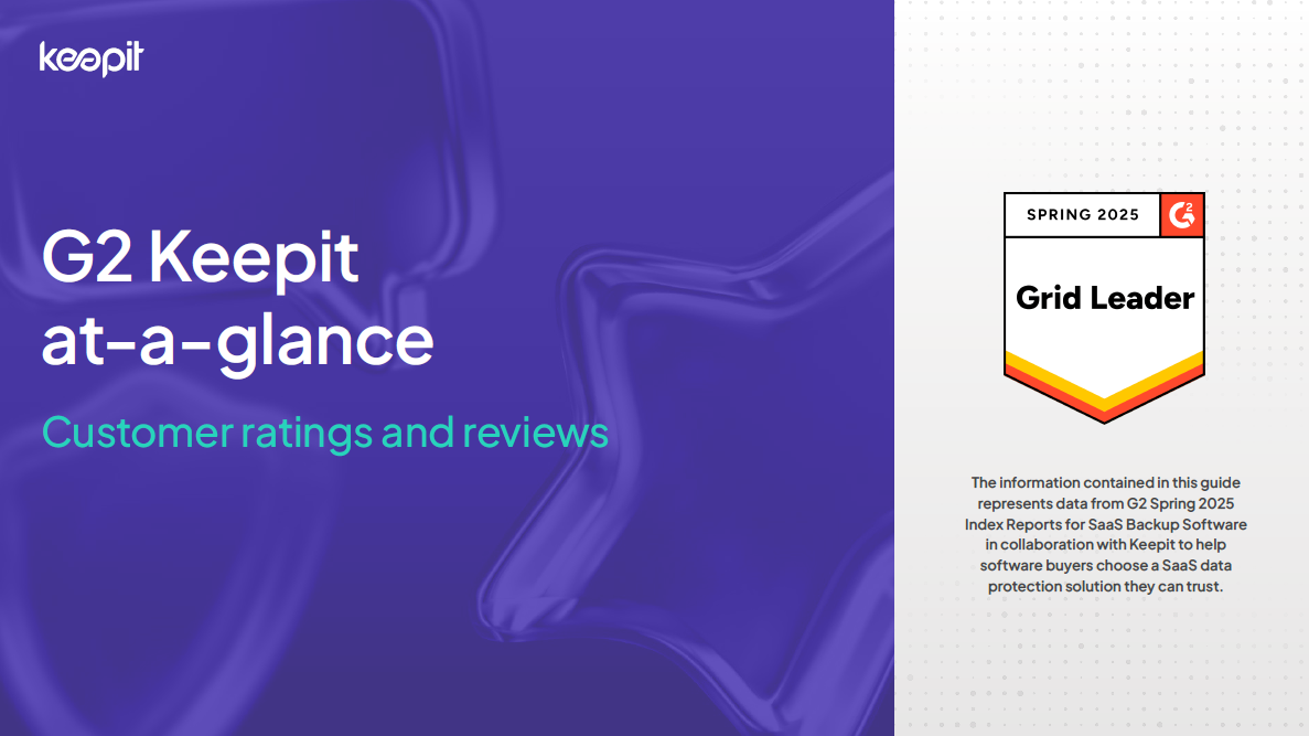 G2 Keepit at-a-glance: Customer ratings and reviews